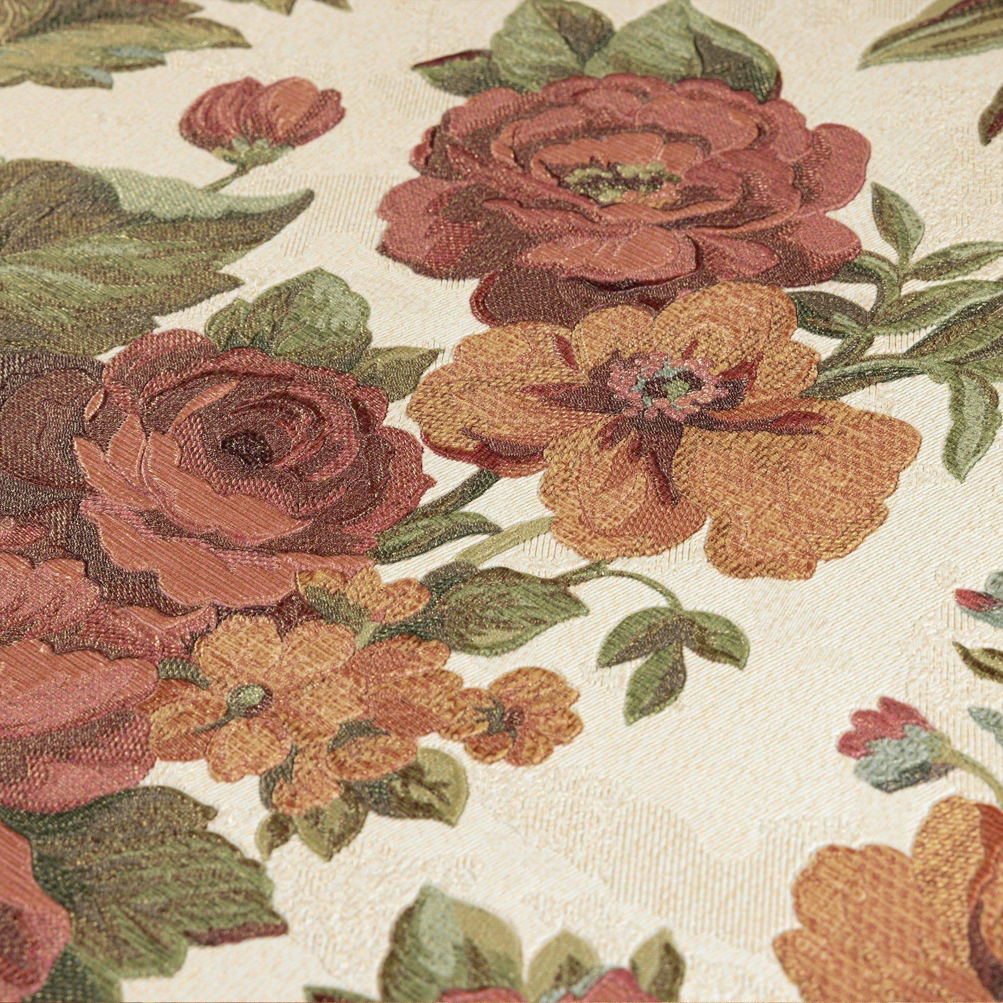 flower embossed wallpaper